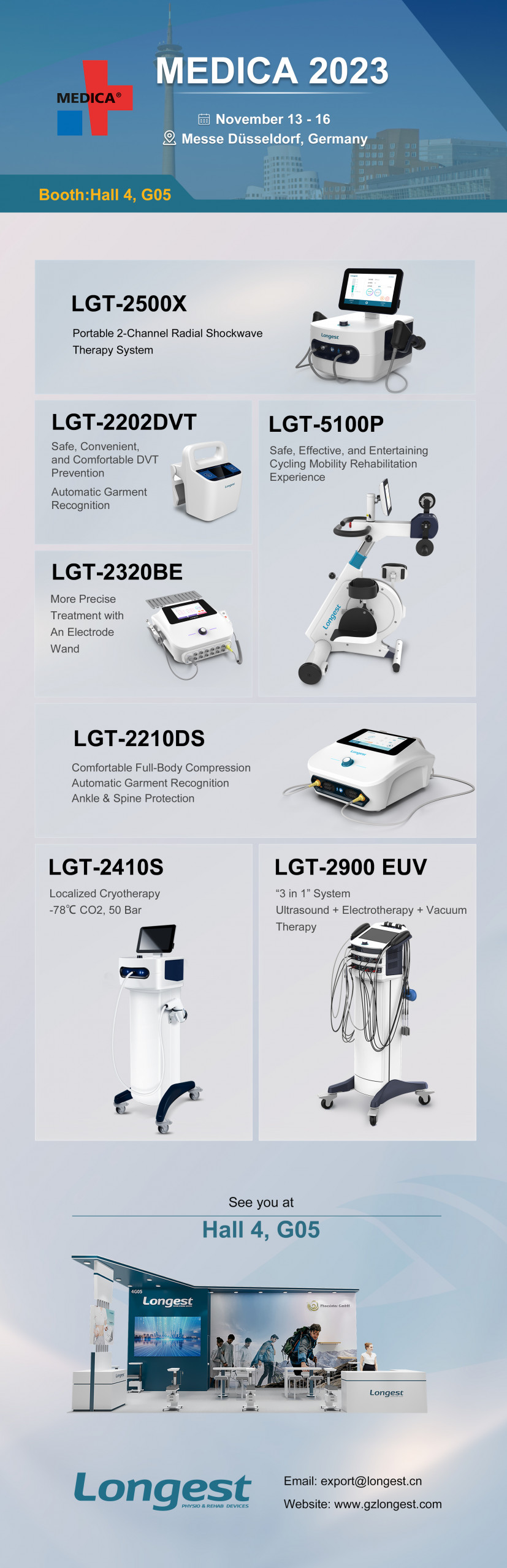 Unveil Its Latest Rehabilitation Devices at MEDICA 2023 - GZ Longest